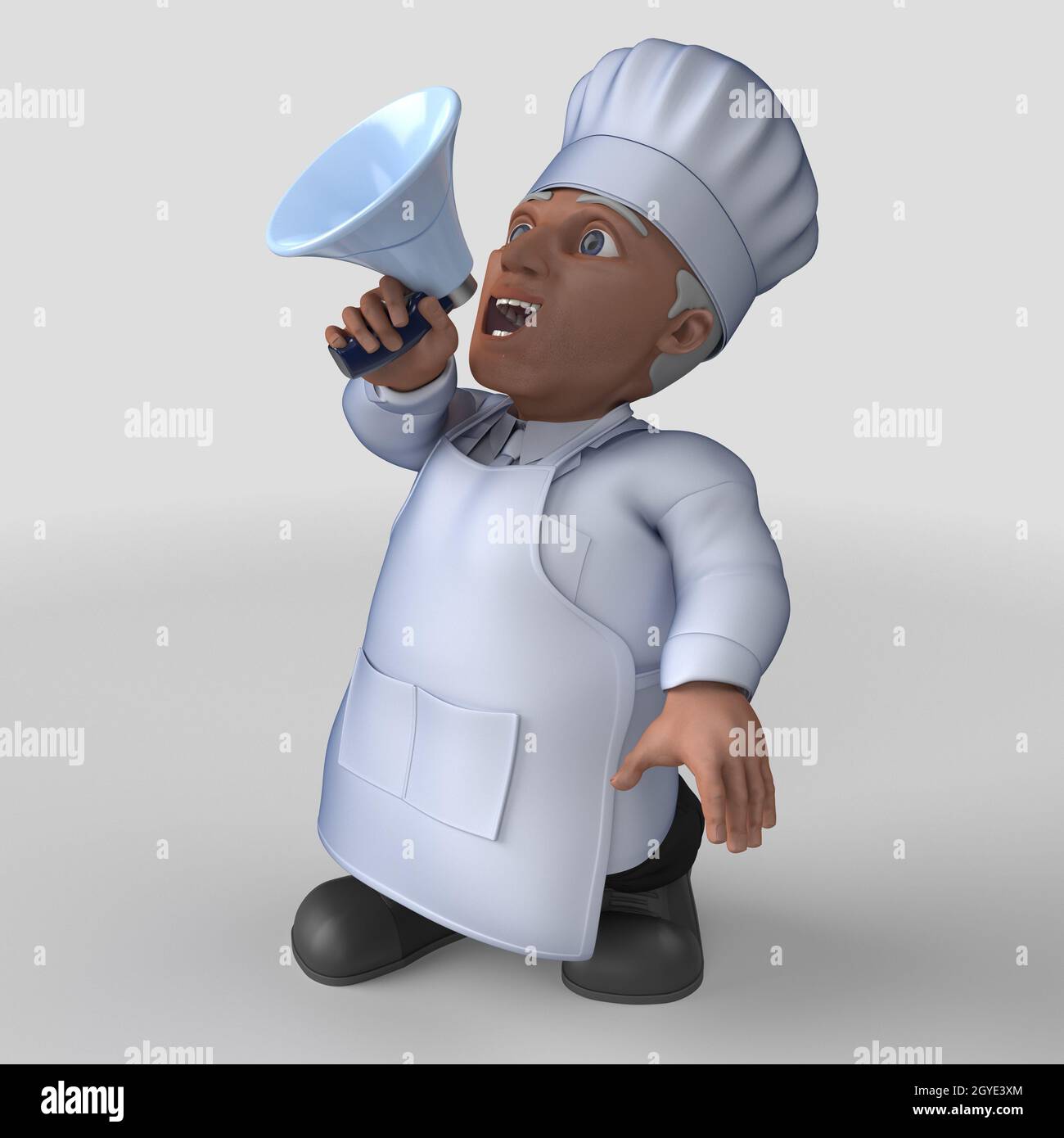 3D Render of Cartoon Baker Character Stock Photo - Alamy