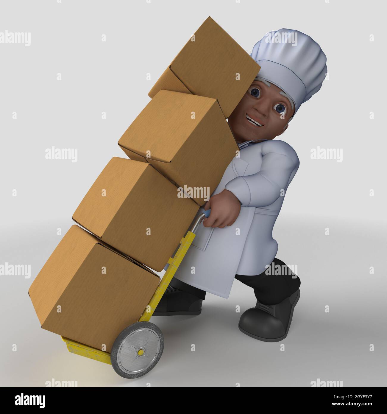 3D Render of Cartoon Baker Character Stock Photo - Alamy
