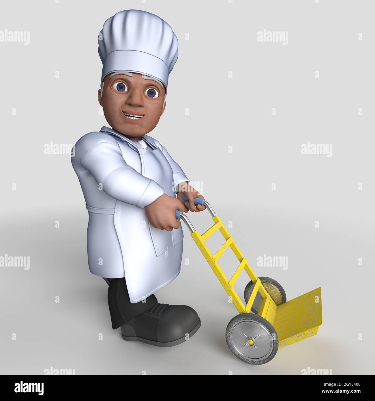 3D Render of Cartoon Baker Character Stock Photo - Alamy