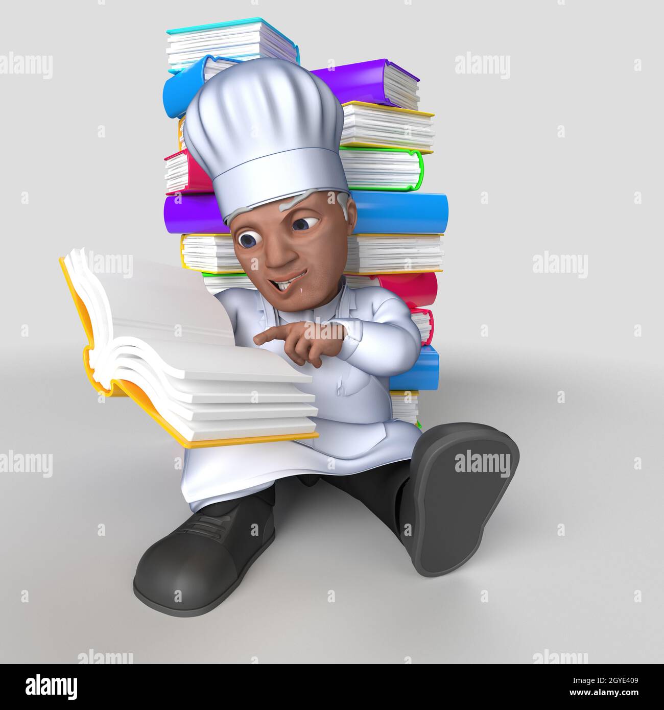 3D Render of Cartoon Baker Character Stock Photo - Alamy