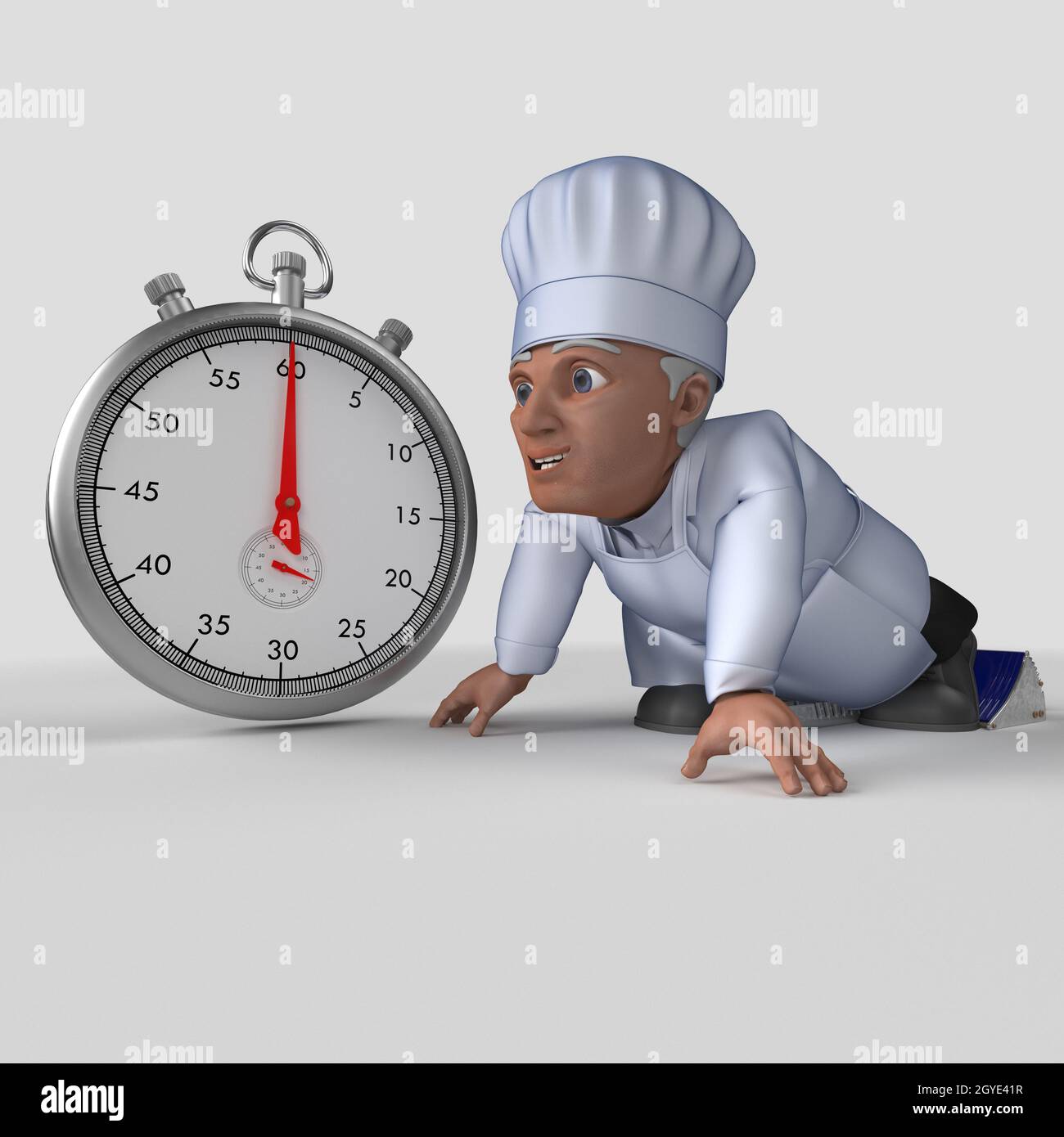 3D Render of Cartoon Baker Character Stock Photo - Alamy