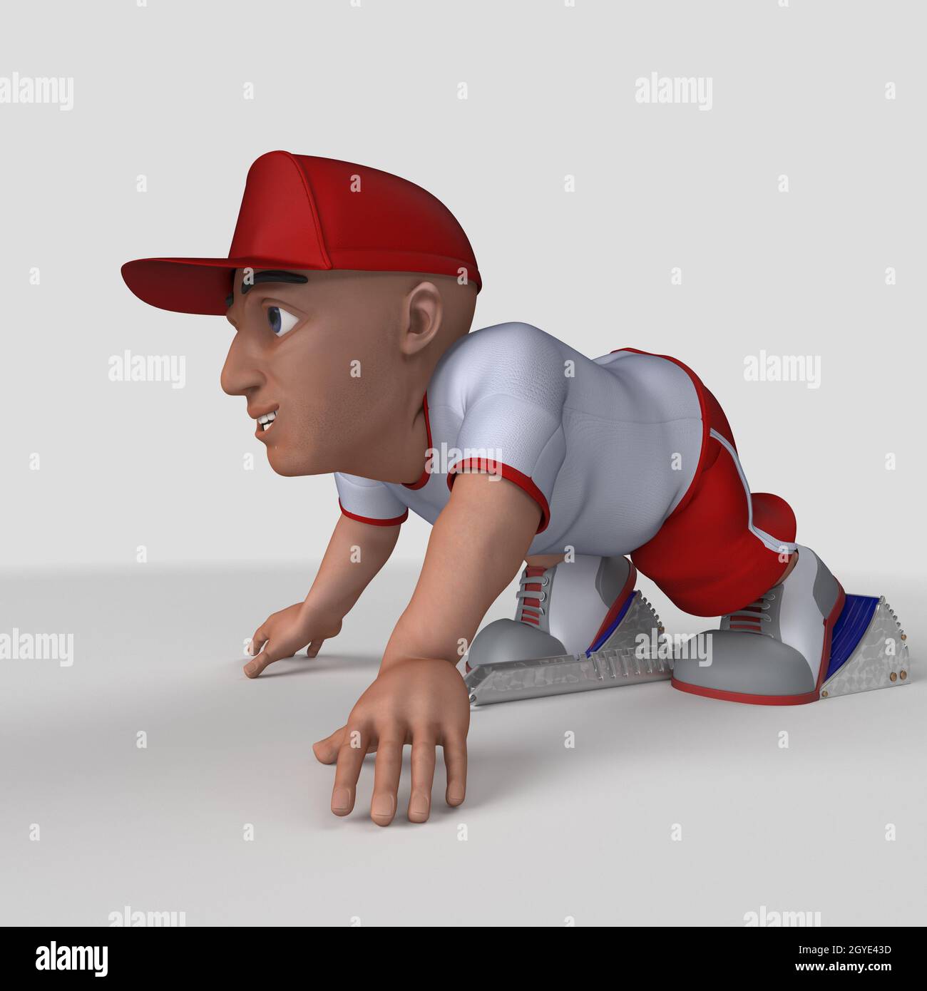3D Render of Cartoon Sports Character Stock Photo - Alamy