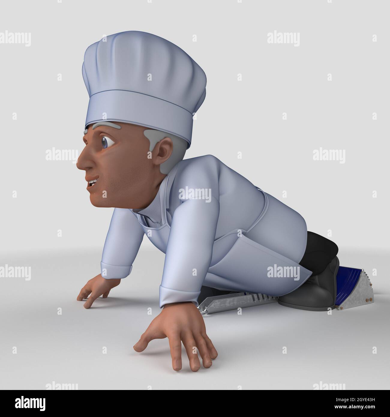 3D Render of Cartoon Baker Character Stock Photo - Alamy
