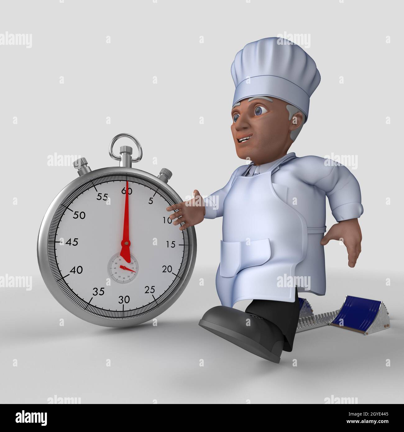 3D Render of Cartoon Baker Character Stock Photo - Alamy