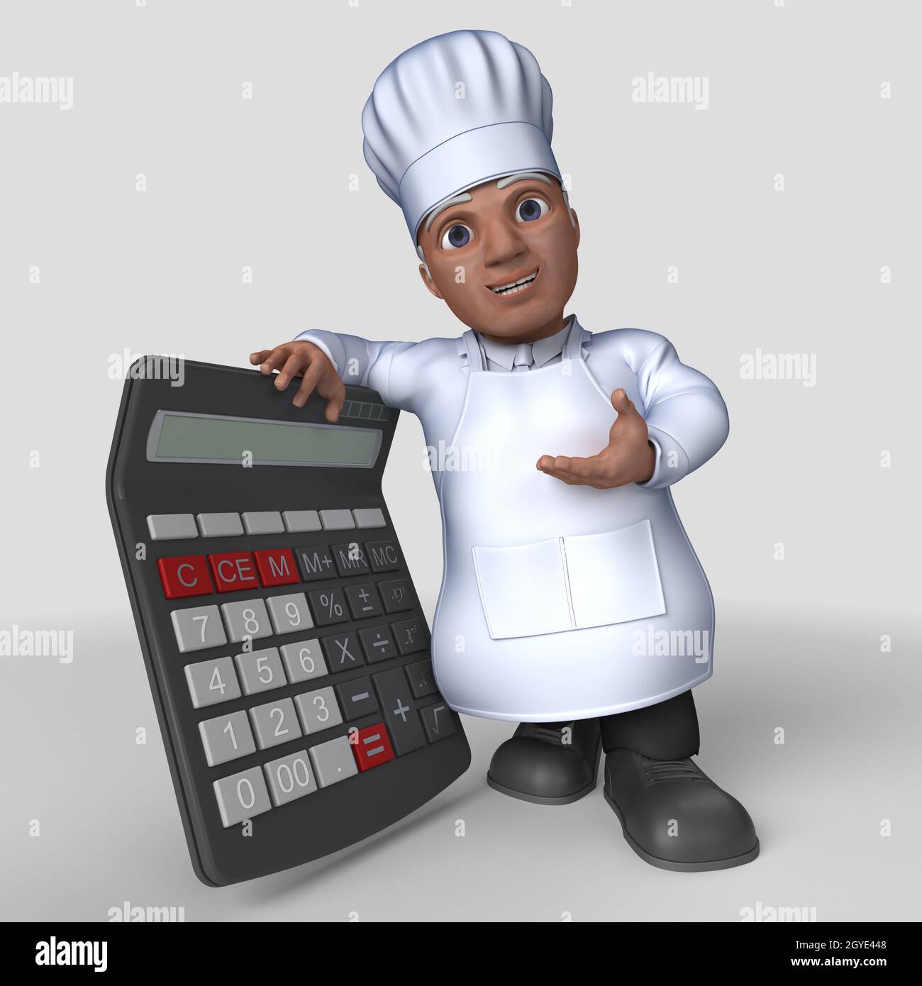 3D Render of Cartoon Baker Character Stock Photo - Alamy