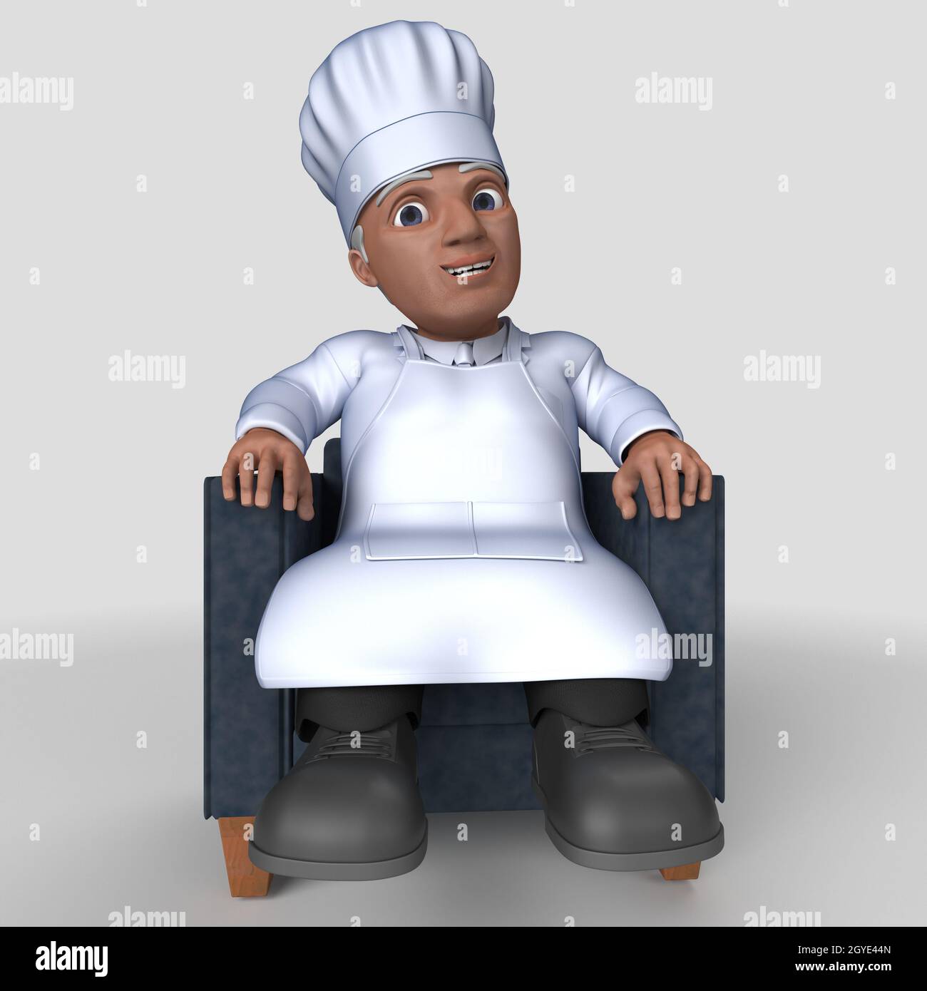 3D Render of Cartoon Baker Character Stock Photo - Alamy