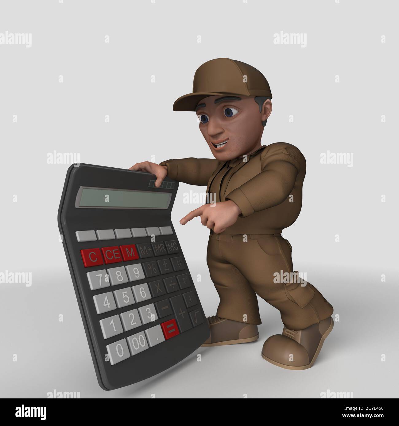3D Render of Cartoon Delivery Driver Stock Photo - Alamy