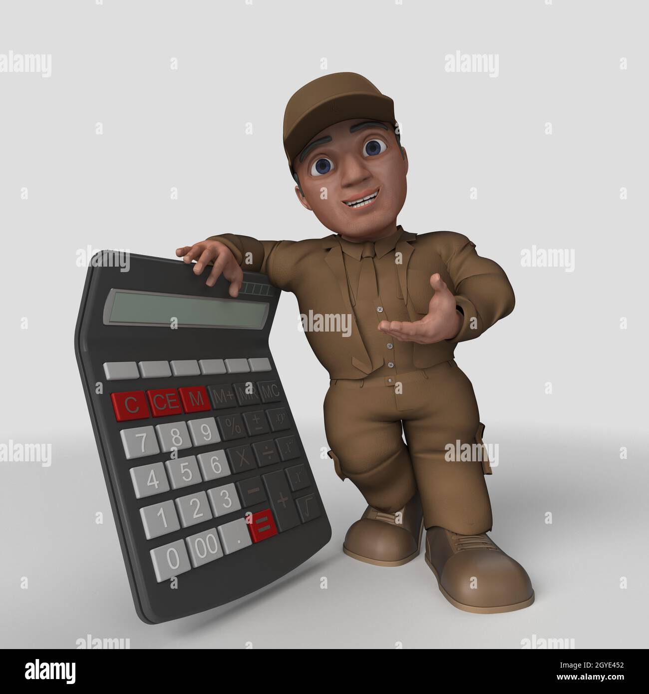 3D Render of Cartoon Delivery Driver Stock Photo - Alamy