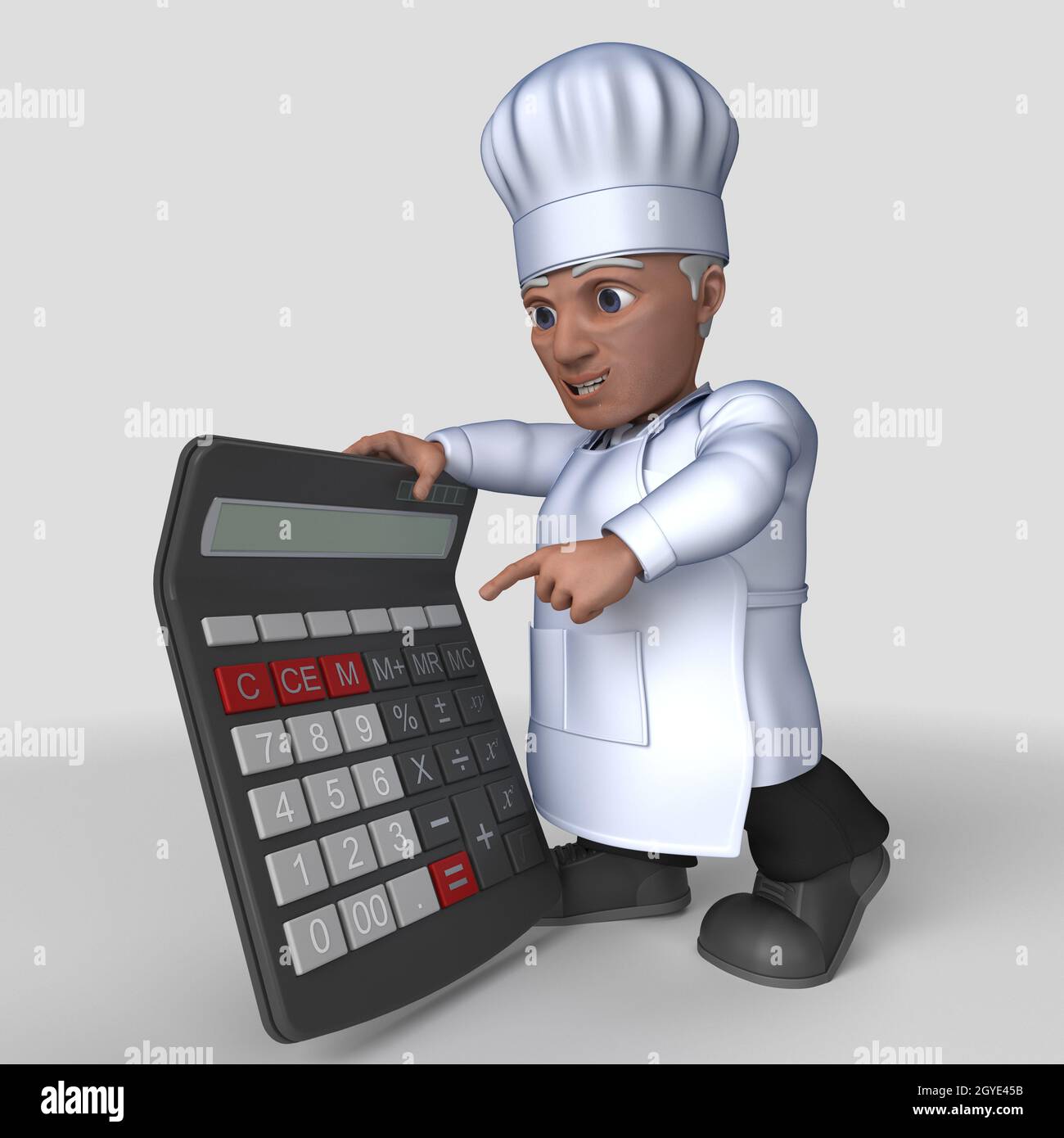 3D Render of Cartoon Baker Character Stock Photo - Alamy