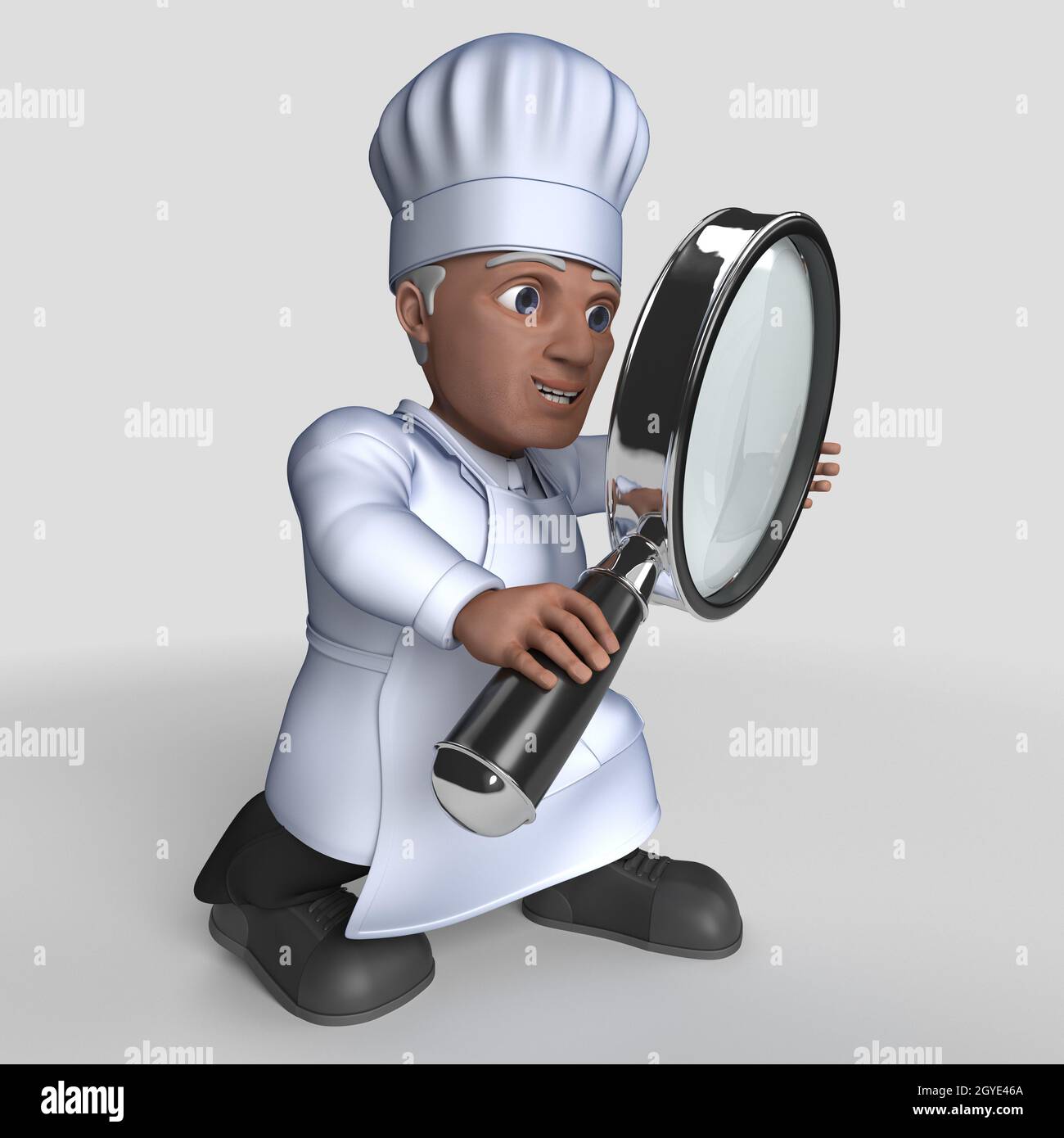 3D Render of Cartoon Baker Character Stock Photo - Alamy