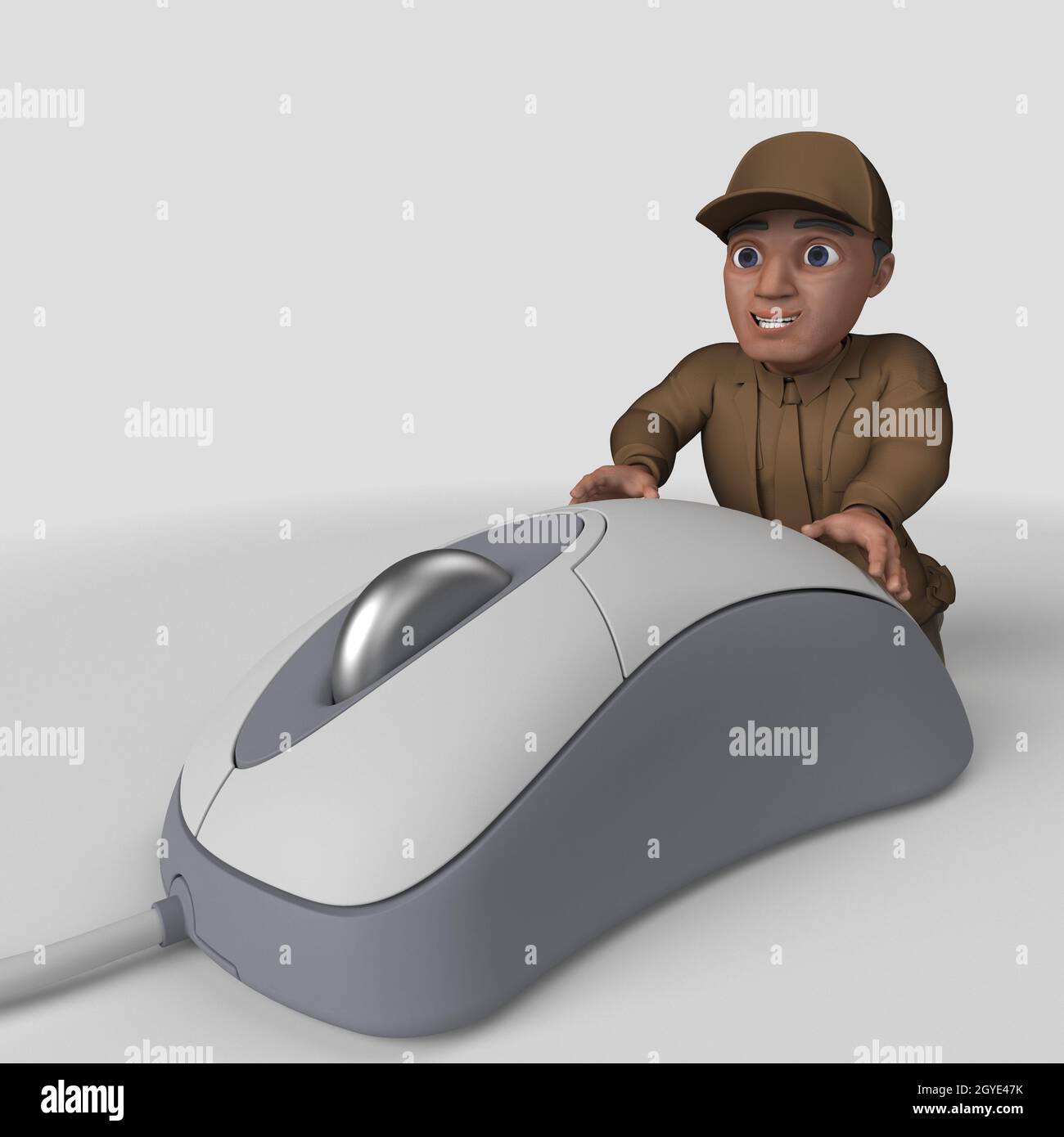 3D Render of Cartoon Delivery Driver Stock Photo - Alamy
