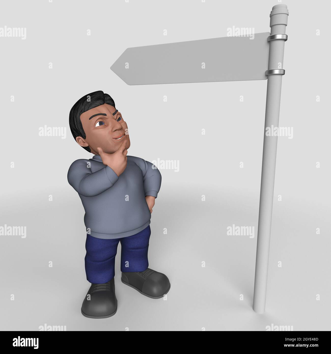 3D Render of Cartoon Casual Character Stock Photo - Alamy