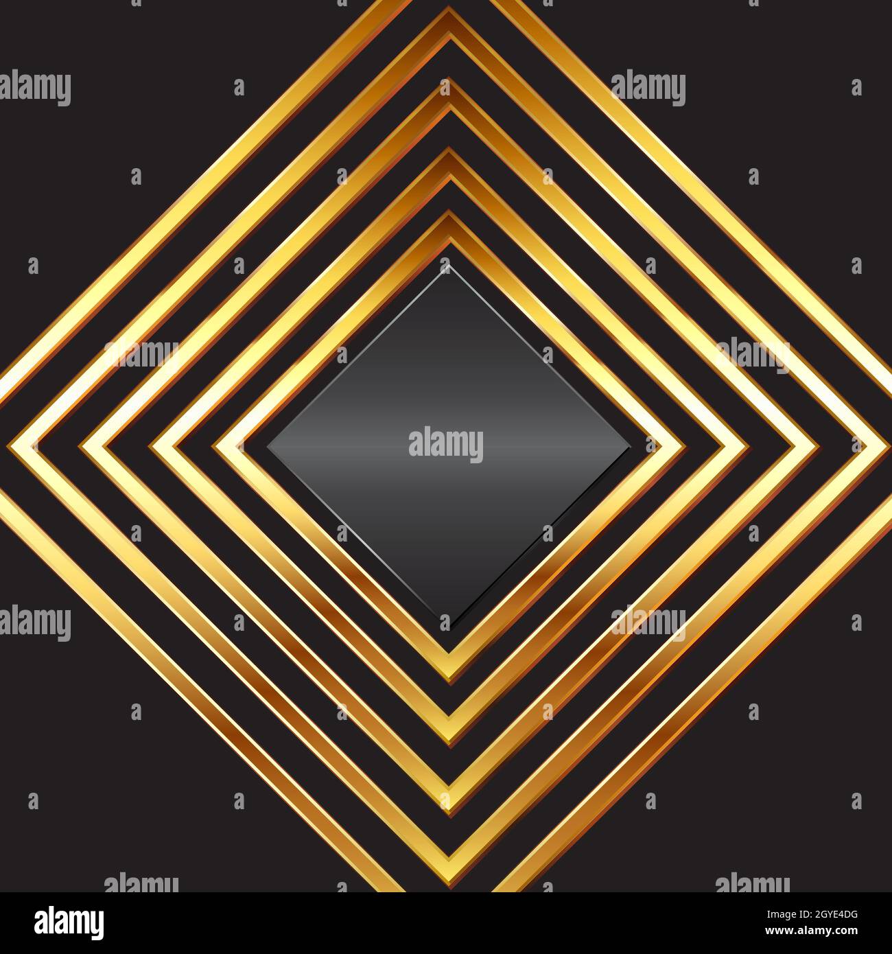 Abstract background with metallic gold diamond frame Stock Photo - Alamy