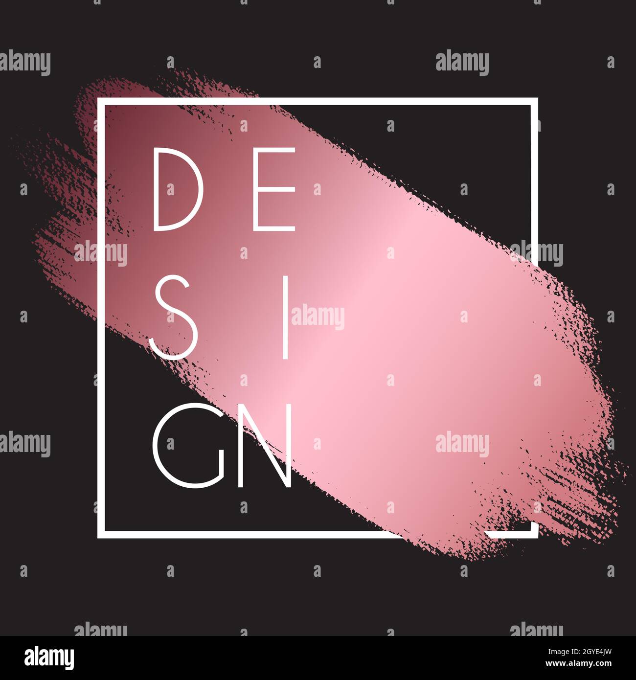 Abstract background with rode gold paint stroke and white frame Stock ...