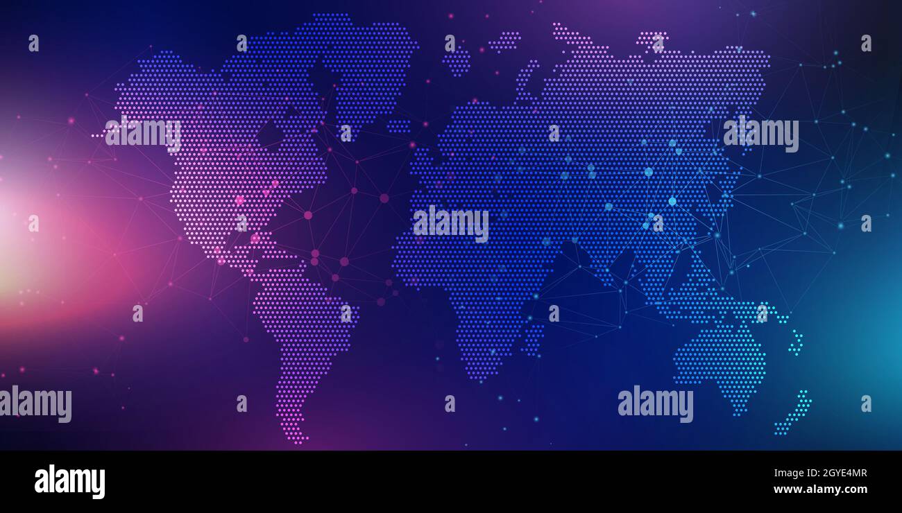 Abstract banner with a world map design Stock Photo - Alamy