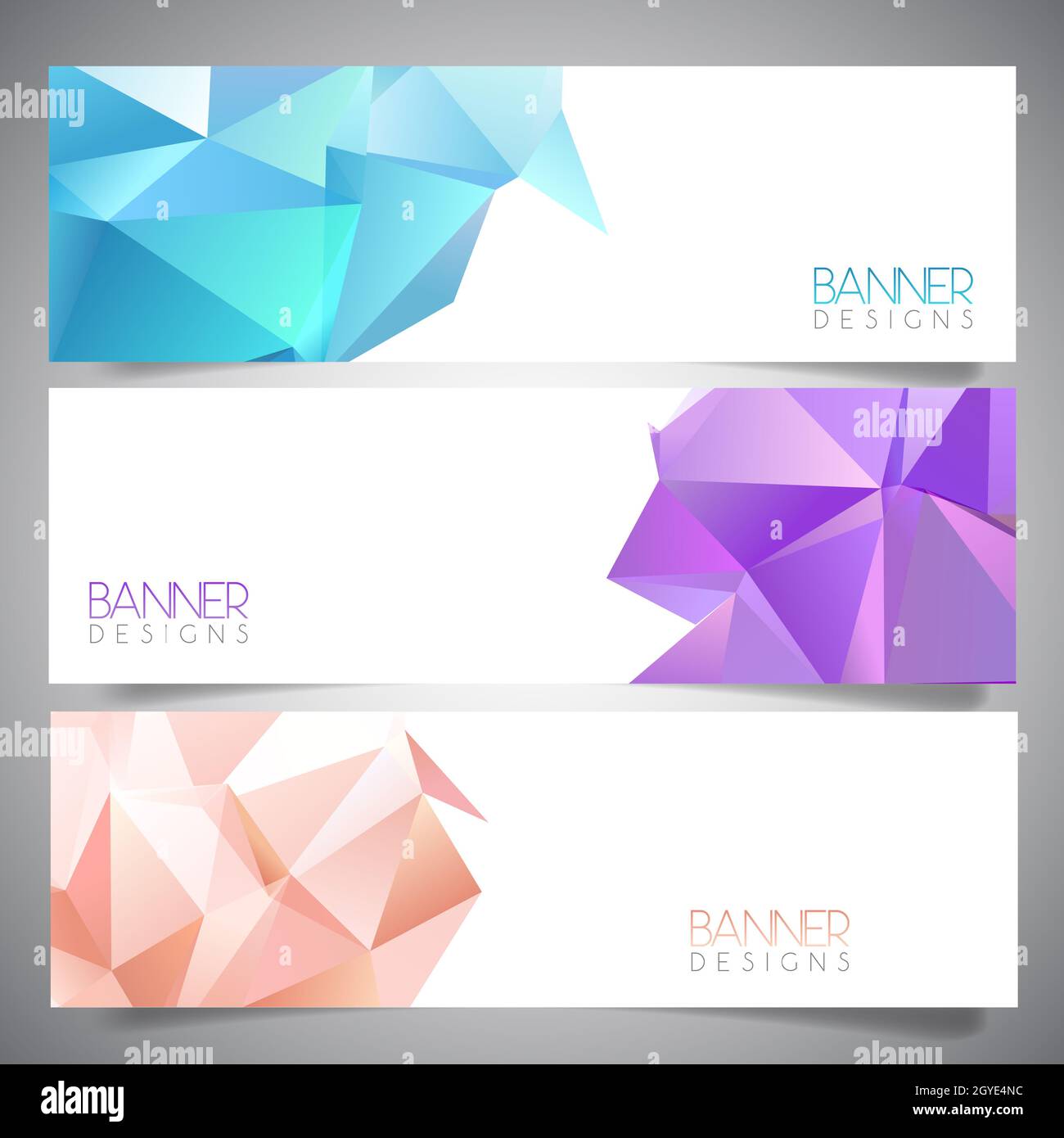 Collection of banners with low poly designs Stock Photo - Alamy