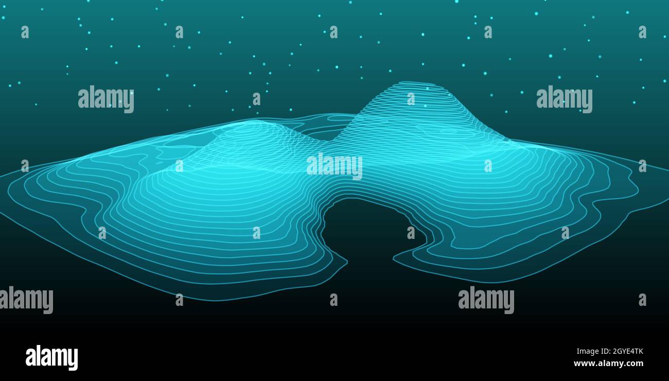Abstract banner with a contour topography map design Stock Photo - Alamy