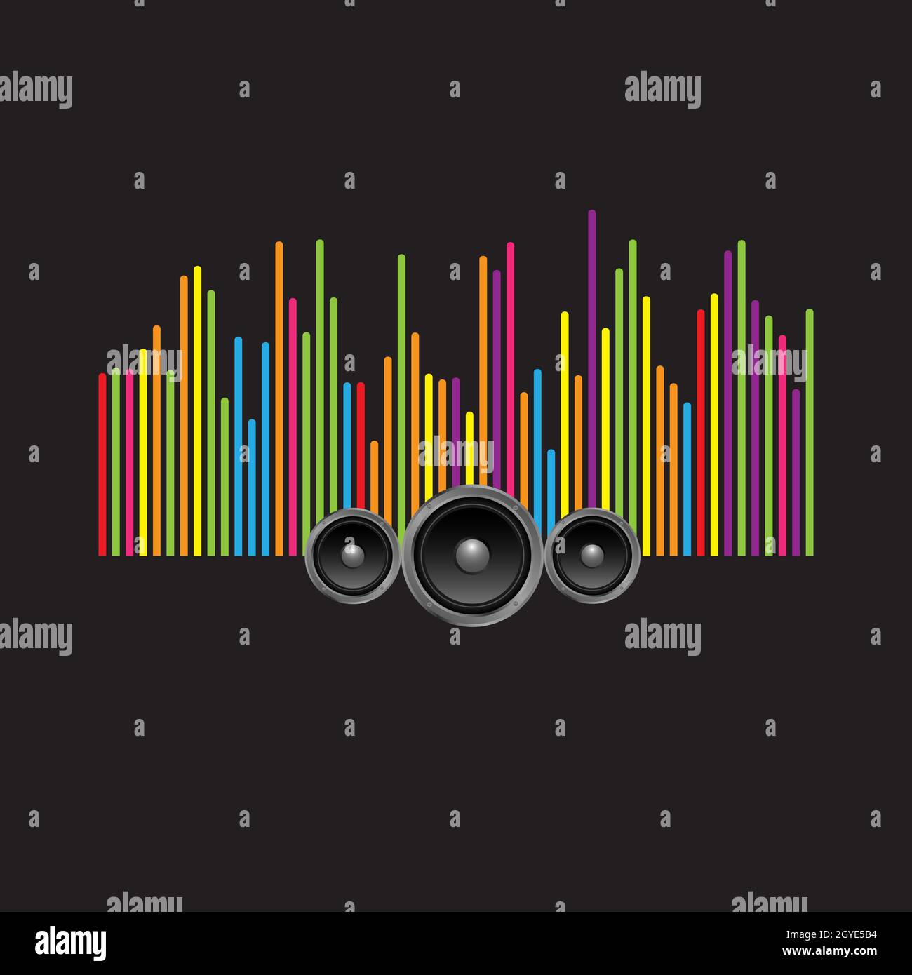 Abstract music sound bar background with speakers design Stock Photo ...