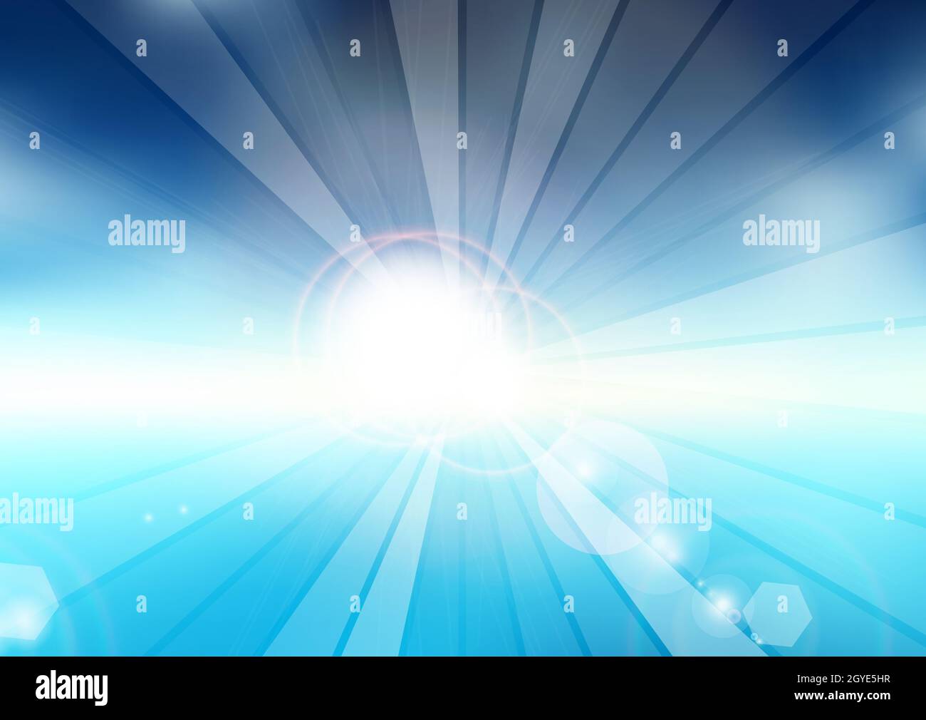 Abstract summer themed background with sun rays design Stock Photo - Alamy