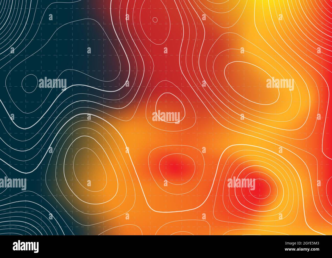 Abstract topography map design with a heat map overlay Stock Photo - Alamy