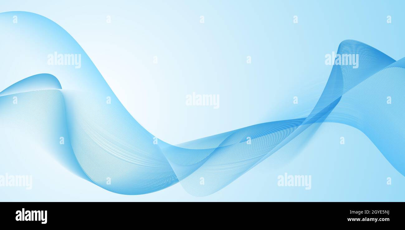 Abstract banner with a flowing blue waves design Stock Photo - Alamy