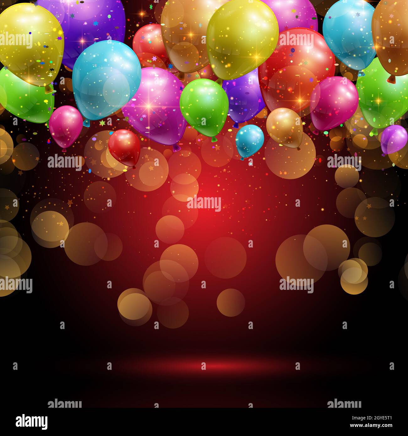 Celebration background with balloons and confetti Stock Photo - Alamy