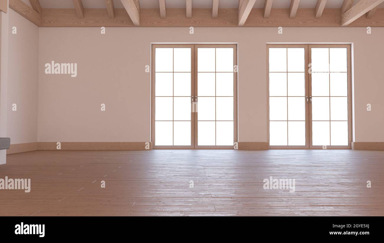 Render of 3D Contemporary Empty Room Stock Photo - Alamy