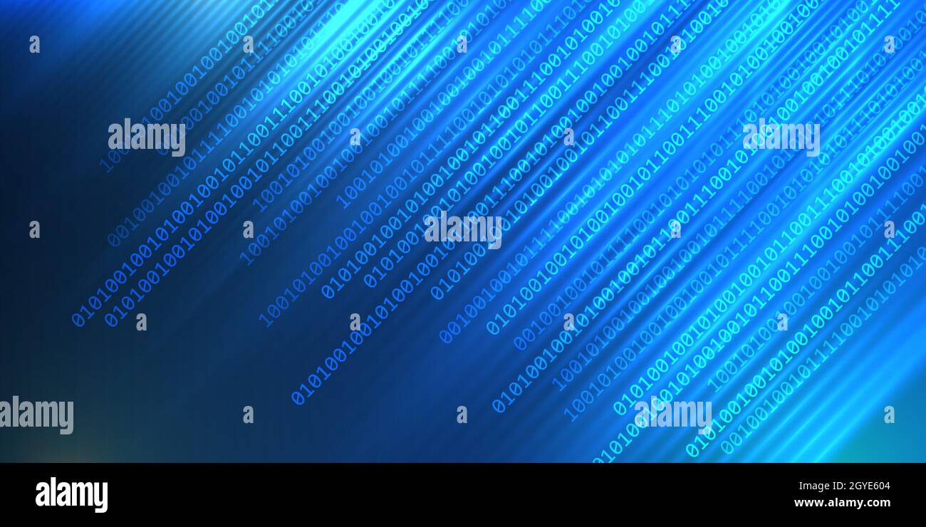 Abstract techno banner with a binary code design Stock Photo - Alamy