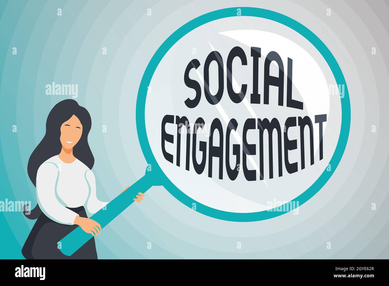 Sign displaying Social Engagement, Word for one s is degree of ...