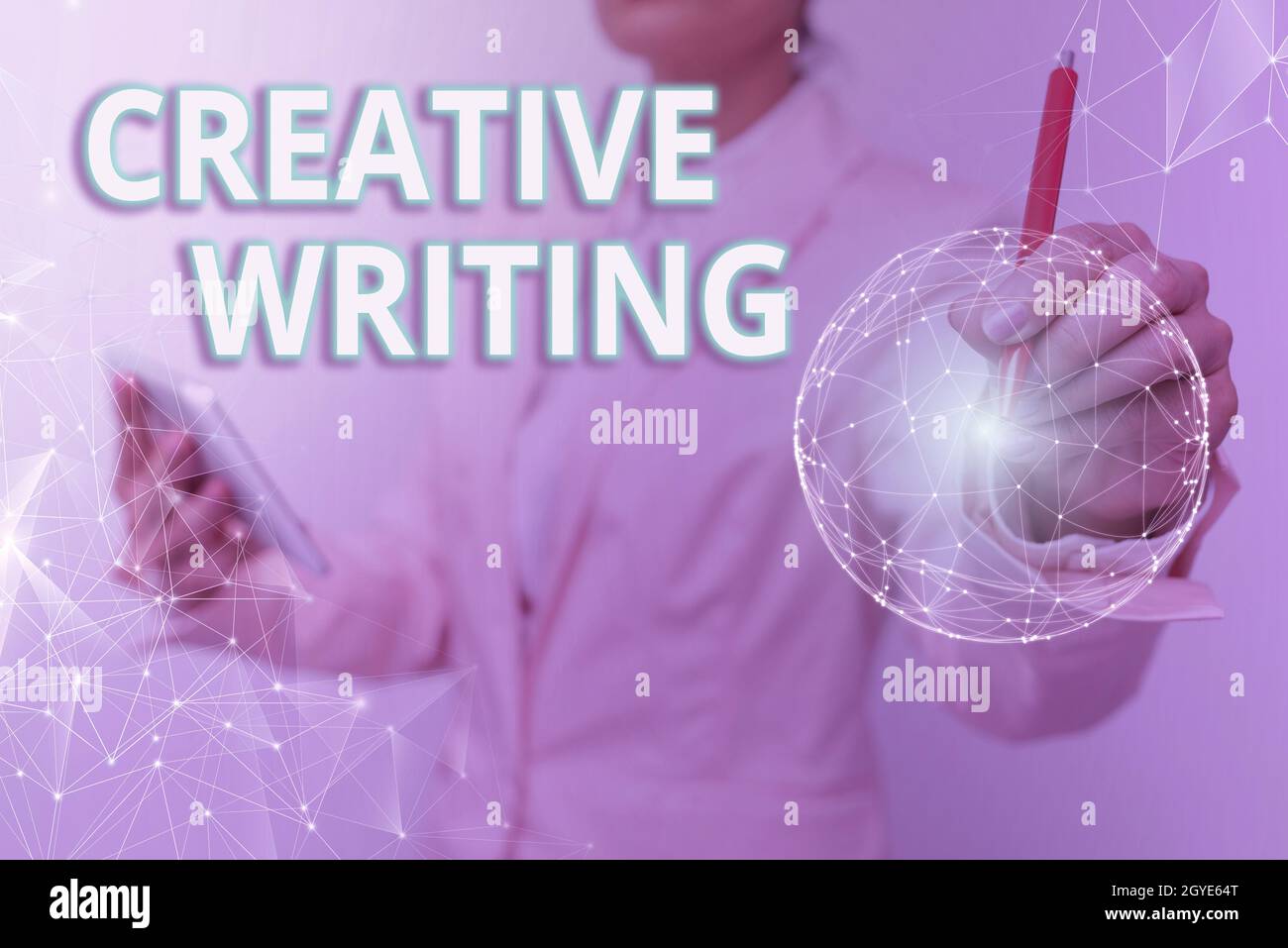 Text sign showing Creative Writing, Business overview fiction or poetry ...