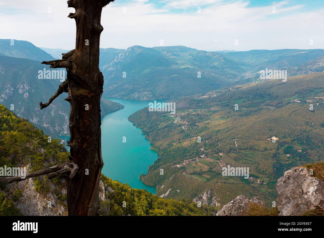 Tara National Park, Serbia. Viewpoint Banjska Stena. View at Drina ...