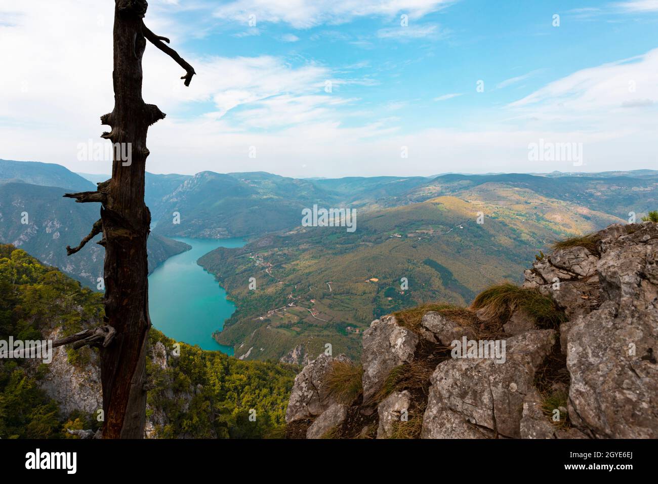 Tara National Park, Serbia. Viewpoint Banjska Stena. View at Drina ...