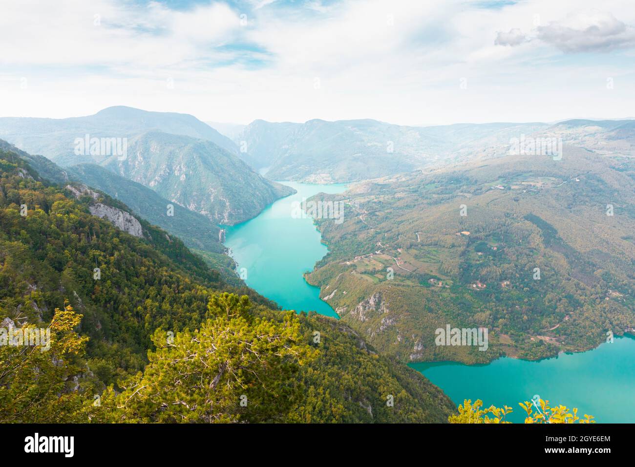 Tara National Park, Serbia. Viewpoint Banjska Stena. View at Drina ...