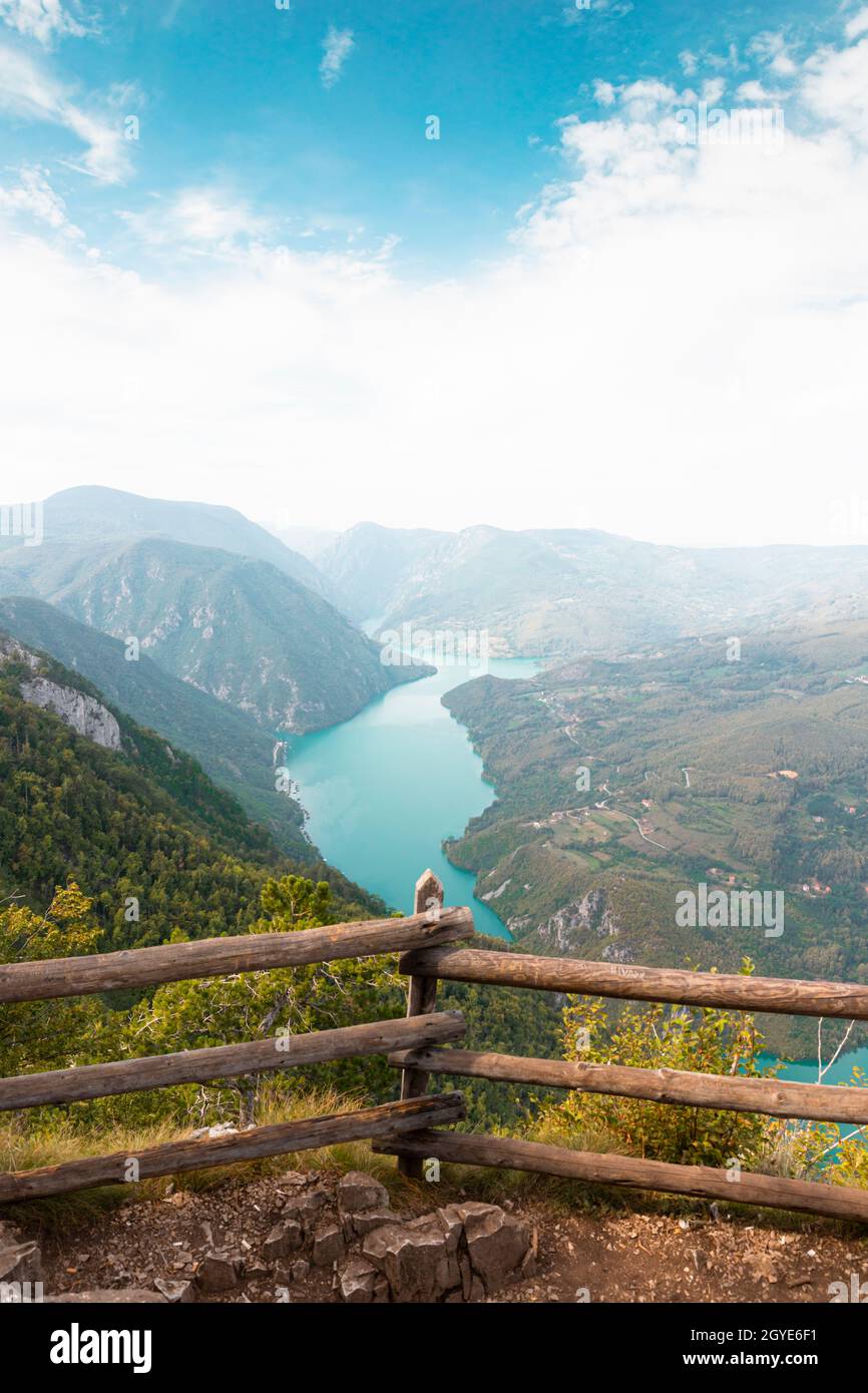 Tara National Park, Serbia. Viewpoint Banjska Stena. View at Drina ...