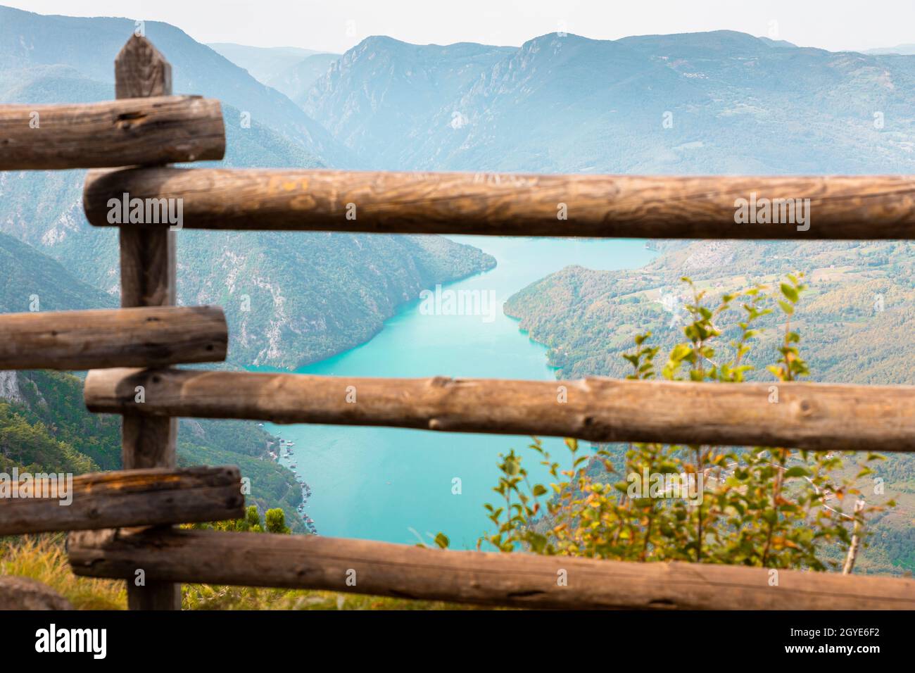 Tara National Park, Serbia. Viewpoint Banjska Stena. View at Drina ...