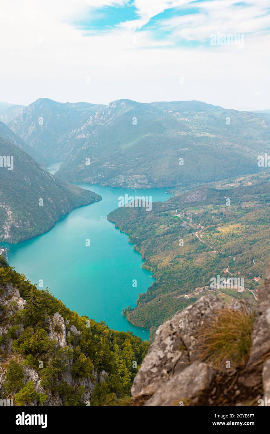 Tara National Park, Serbia. Viewpoint Banjska Stena. View at Drina ...