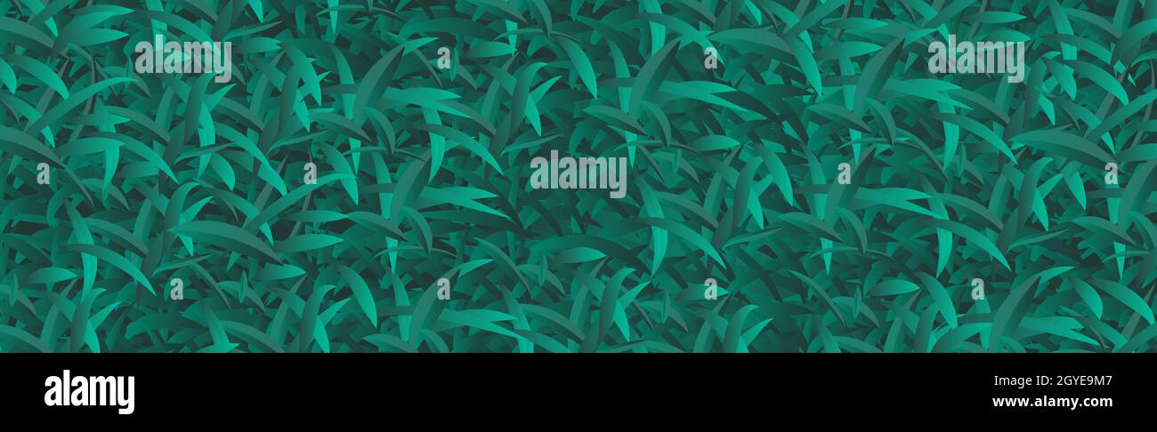 Realistic Dark Green Grass Lawn Background Vector Illustration Stock