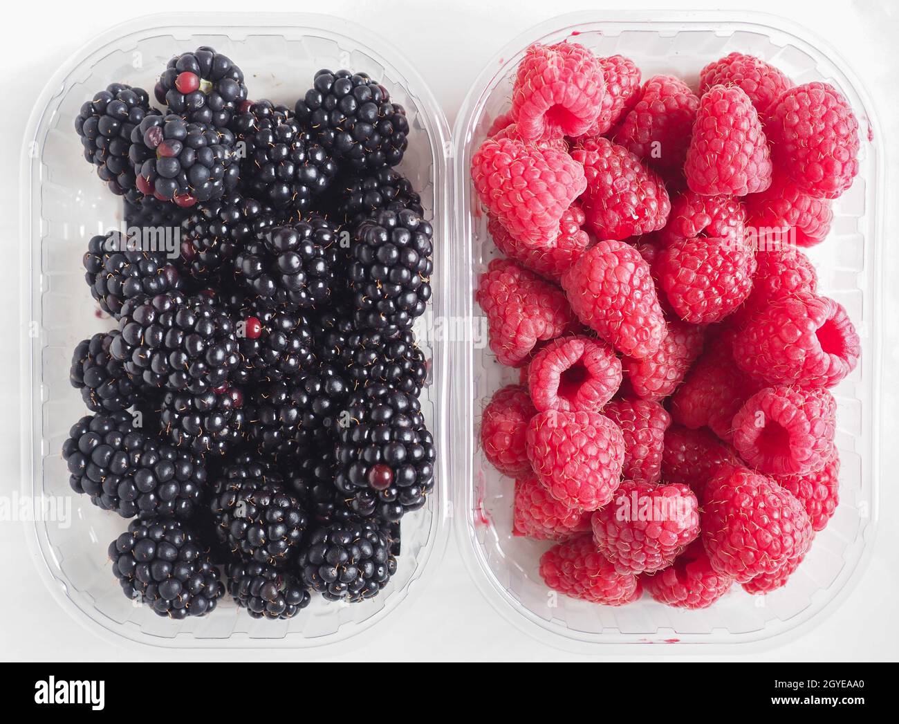 blackberry and raspberry fruits in takeaway plastic box Stock Photo - Alamy