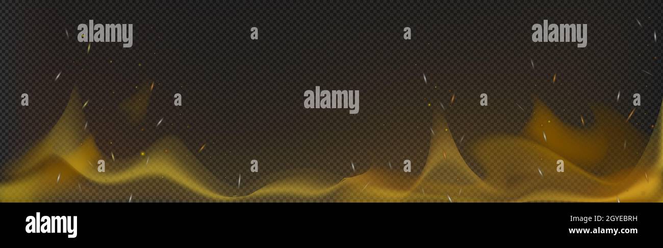 Realistic fire on a dark background - Vector illustration Stock Photo ...