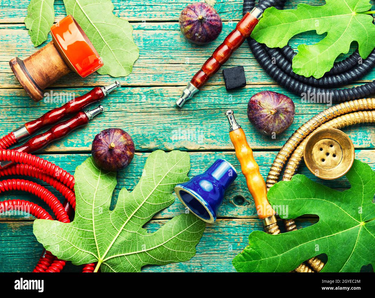 Oriental smoking hookah with fruit tobacco.Trendy hookah.Easy hookah ...