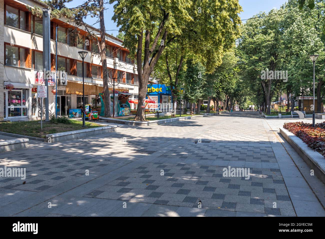 VELINGRAD, BULGARIA - JUNE 29, 2021: Center of famous spa resort of ...