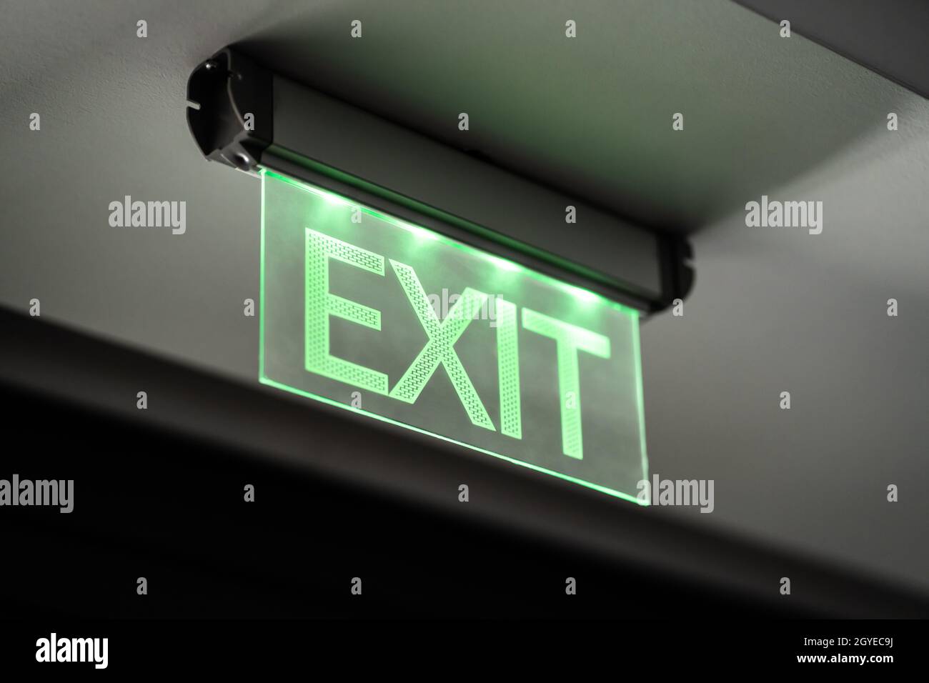 Emergency Fire Exit Light Sign And Symbol Stock Photo - Alamy