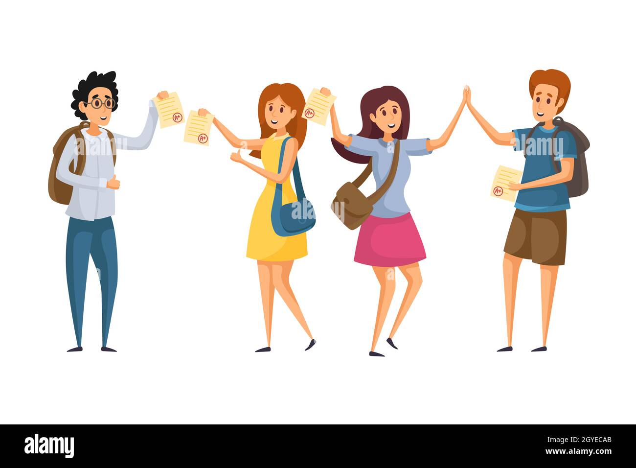 Passing exams, congratulation, education concept. Young miling smiling ...