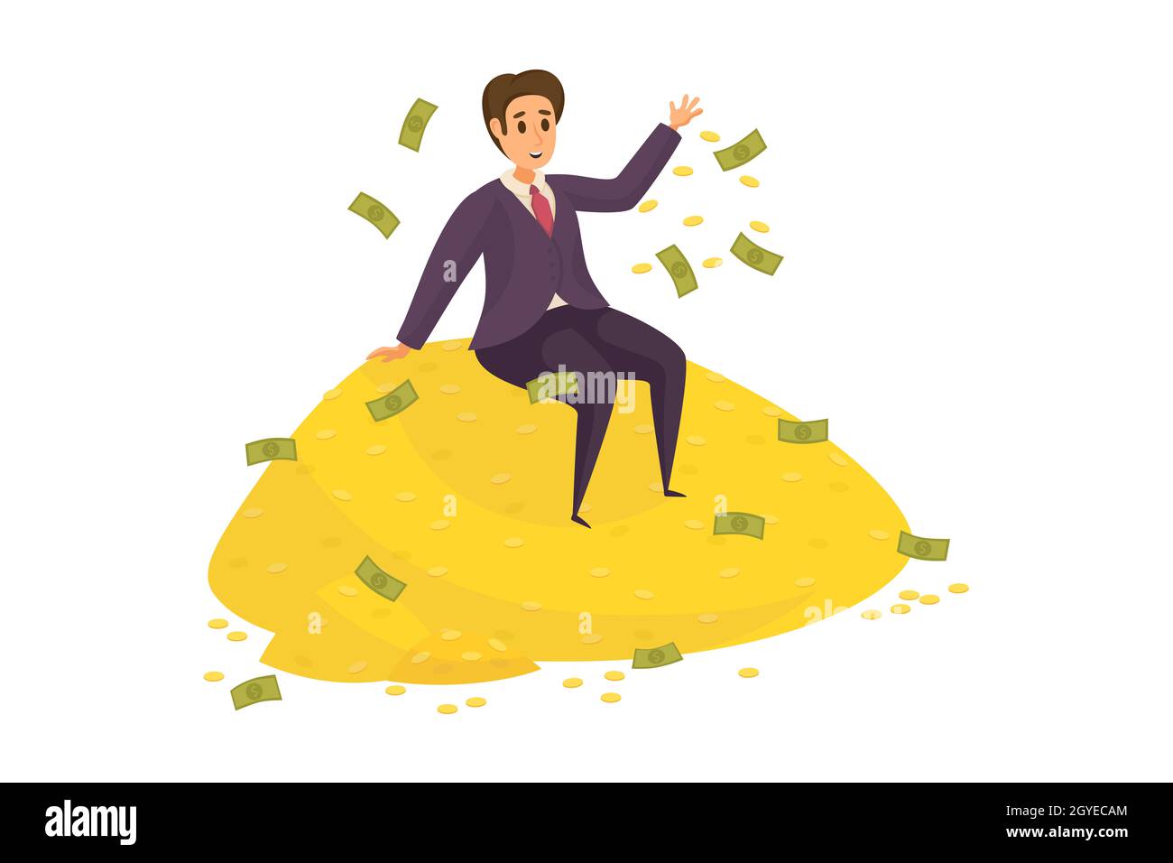 Money, success, profit, wealth, business concept. Young happy smiling ...