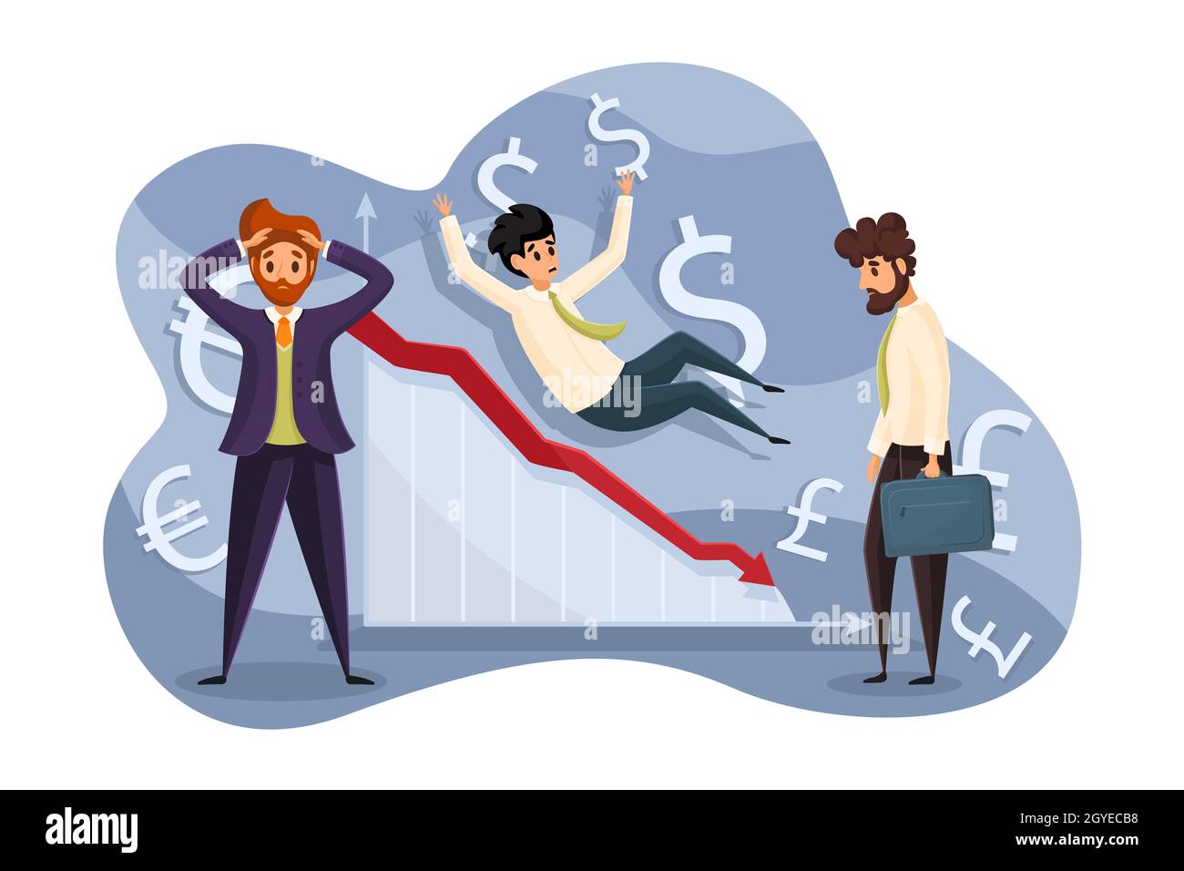 Business, bankruptcy, crisis, finance, depression, economy, mental stress concept. Young ...