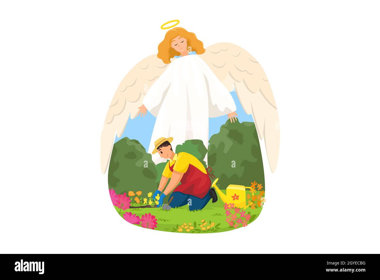 Angel helping man hi-res stock photography and images - Alamy