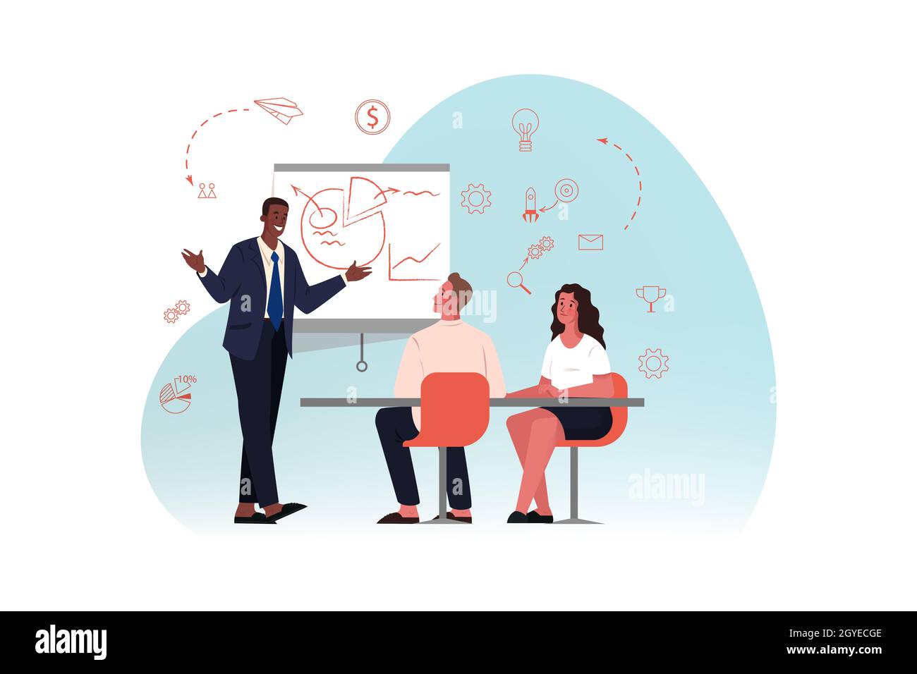 Cartoon business meeting chart showing Cut Out Stock Images & Pictures ...