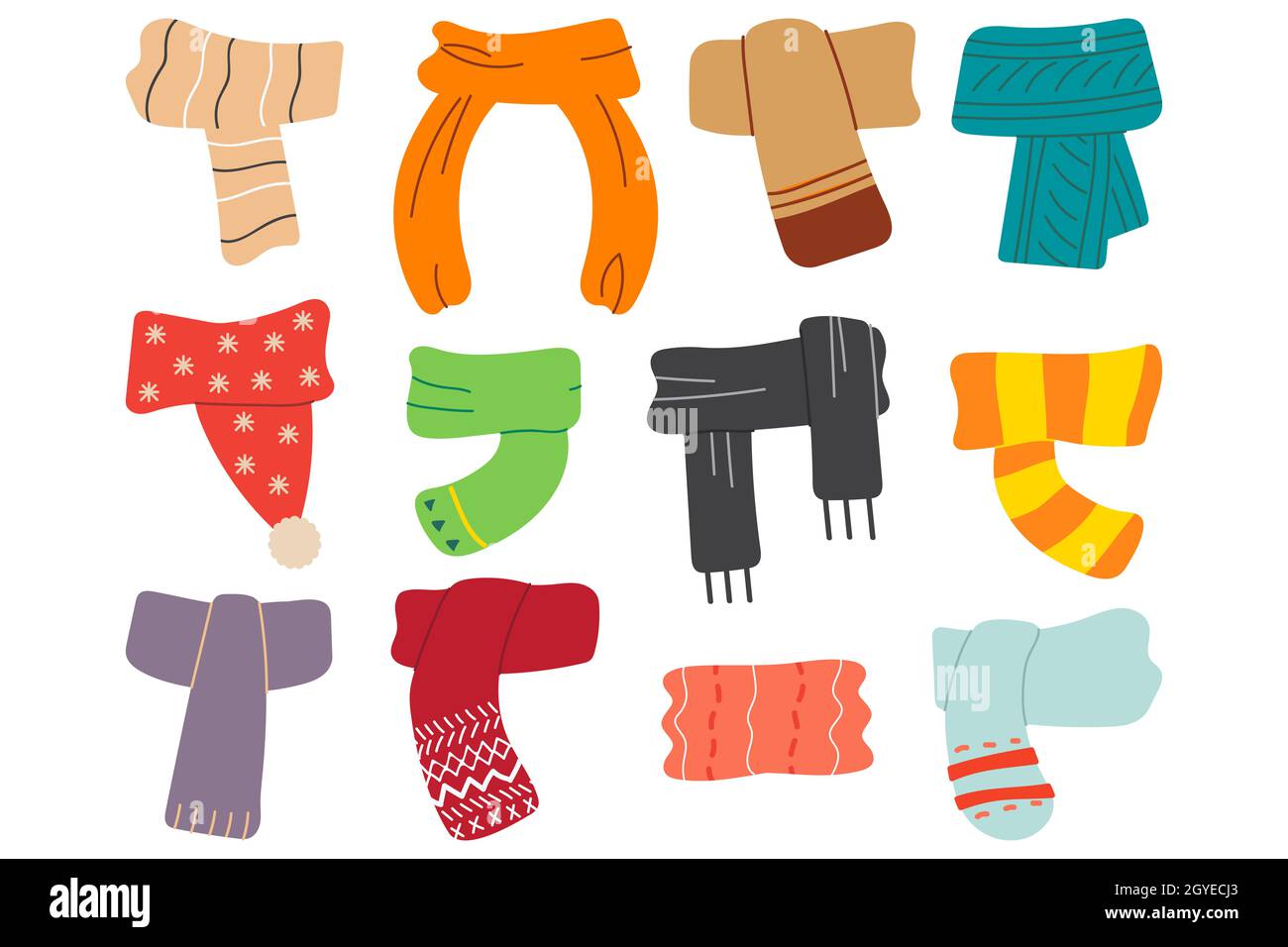 Hand knitted scarves Cut Out Stock Images & Pictures - Alamy