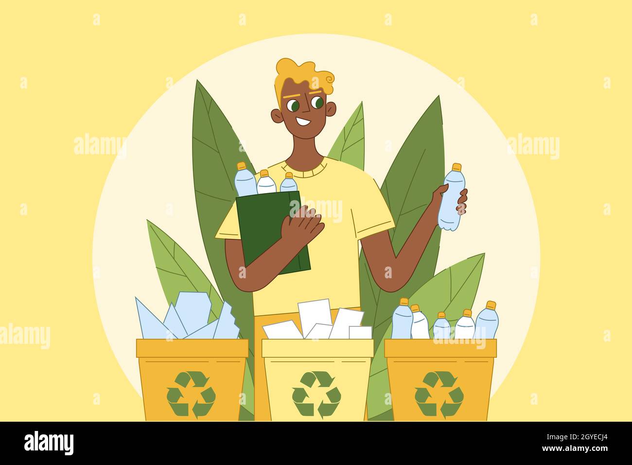 Garbage boy cartoon illustration hi-res stock photography and images ...