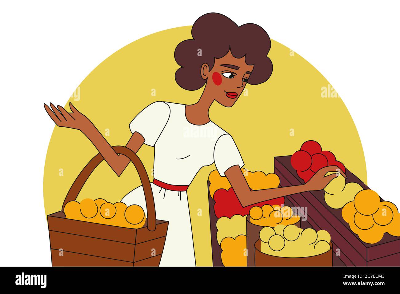 Shopping, food, choice concept. Young happy smiling african american ...